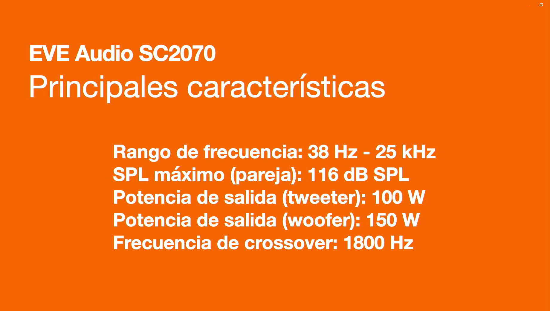 EVE audio SC2070. Monitores de estudio profesionales. Fiabilidad total ...
